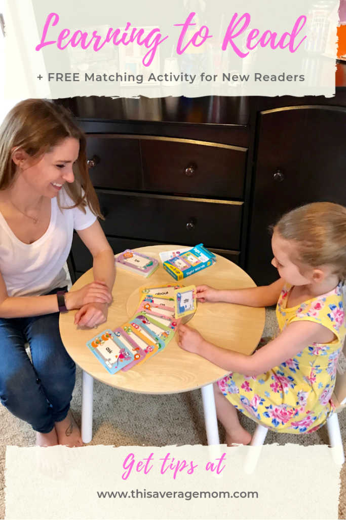 Learning to Read + FREE Matching Activity - thisaveragemom.com