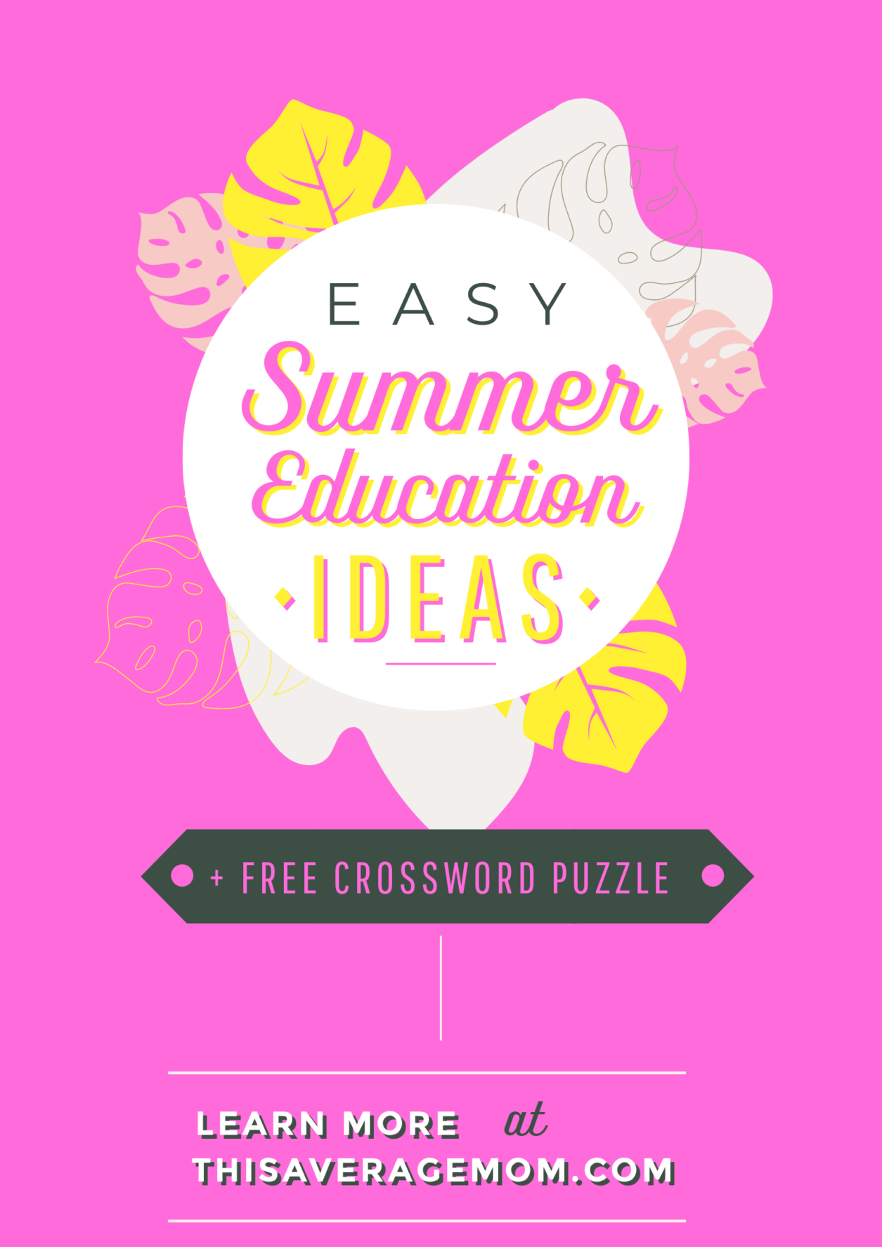 Easy Summer Education Ideas + Free Crossword Puzzle - thisaveragemom